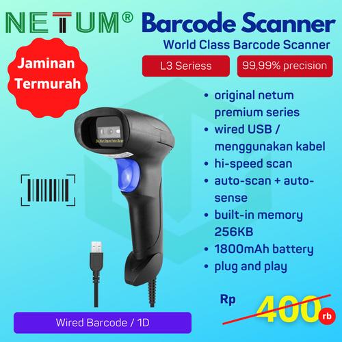 Promo NETUM 1D AutoScan Barcode Scanner - Wired / Non Wireless - L5 2D ...
