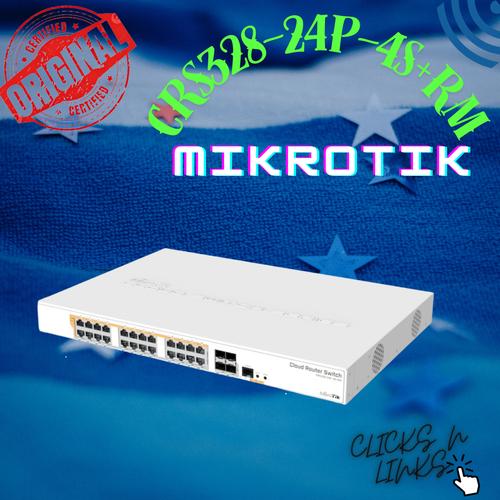 Promo Mikrotik CRS328-24P-4S+RM , 24 Port Gigabit POE Switch Layer.3 ...