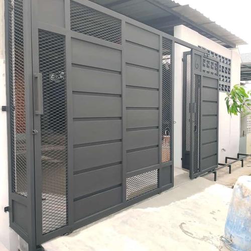 Jual pagar plat minimalis modern kombinasi besi expanda - Kota Bekasi ...
