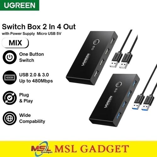 Jual UGREEN USB Hub Sharing Switch Box USB 2.0 USB 3.0 4 Port 4 Input 2 Output 2in4 - USB2.0 ...