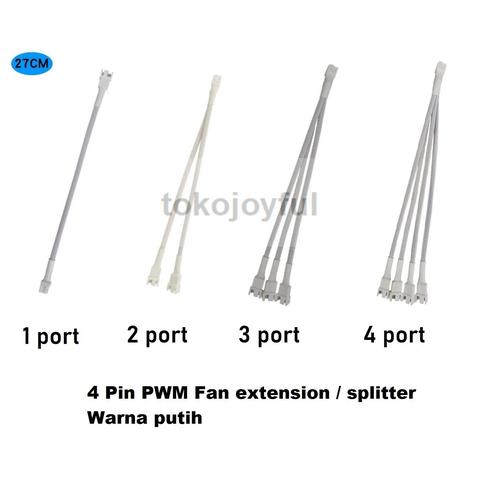 Jual Kabel PWM Splitter Extension Putih 4 Pin PWM Fan Power Warna Putih ...