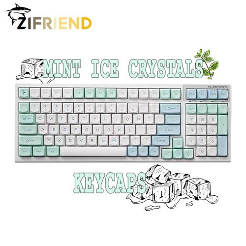 Jual ZIFRIEND Crystalline Mint Theme Keycaps133 Keys XDA Height PBT Material Keycaps Mechanical ...