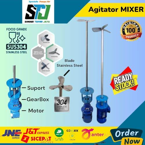 Jual Agitator Mixer Kimia SS304 1.1KW 1.5HP 3 Phase 2 Pole With Gearbox - Jakarta Barat - SUMBER ...