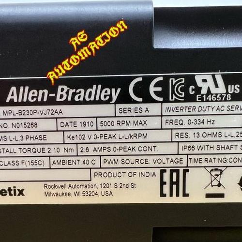Jual ALLEN BRADLEY MPL-B230P-VJ72AA SER A KINETIX INVERTER DUTY AC ...