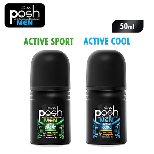 Jual Posh Men Anti-Perspirant Deodorant Roll On Active Pro Sport Cool ...