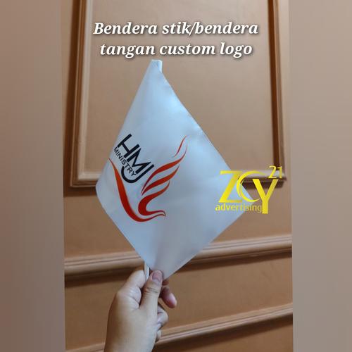 Jual Bendera stik bendera tangan custom logo bahan satin - Kota Bekasi ...