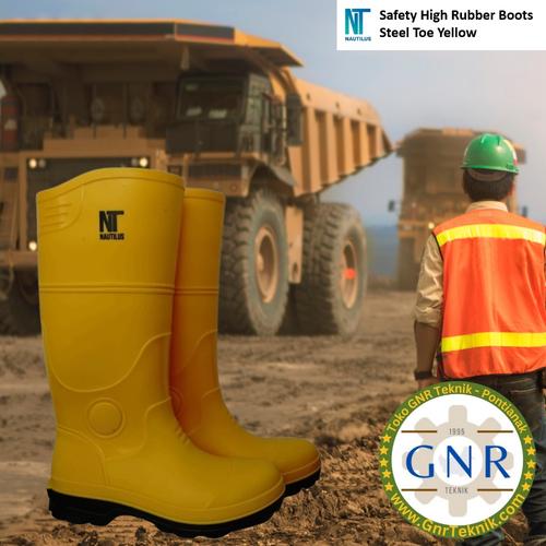 Jual Nautilus Safety High Rubber Boots Steel Toe Yellow - Sepatu ...