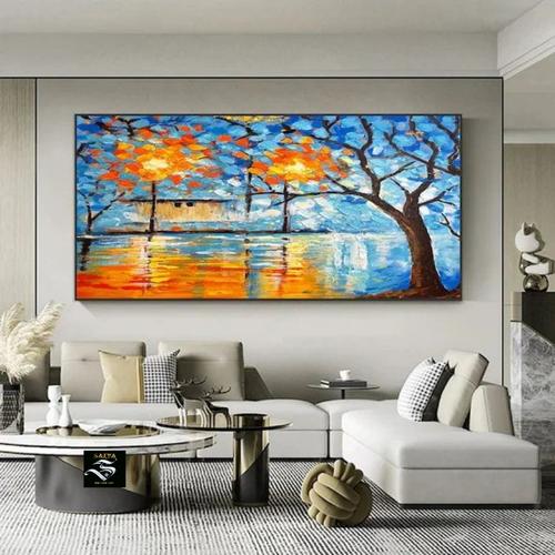 Jual lukisan Abstrak landscape texture modern minimalis ukuran ...