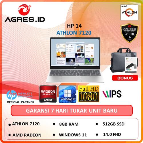 Promo Hp 14s em0222au/em0223au AMD Athlon 7120u 8GB 512GB w11 14" fhd ...