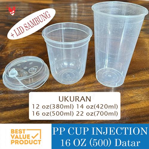 Jual PP Cup Injection 16Oz 500ml + Tutup / Gelas Plastik Reusable BPA ...