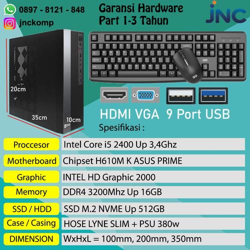 Promo Komputer Slim Case i5 Gen2 Rakitan RAM DDR4 SSD NVME CPU Mini PC i5 - CPU ONLY, 8GB|512GB ...
