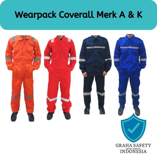 Jual Wearpack Coverall / Setelan Baju Kerja Merk A & K - Merah, S ...