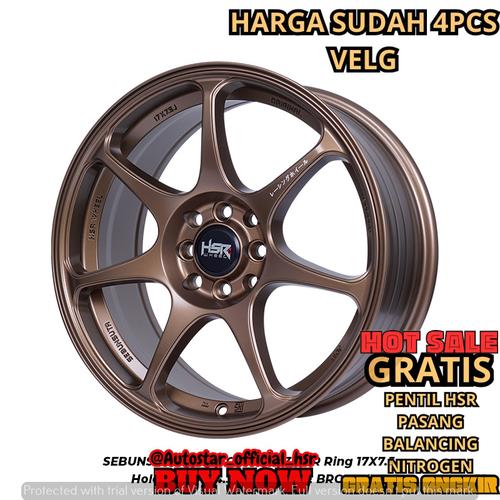 Jual velg mobil hsr sebunsuta R17 pcd 4x100-4x114,3 bronze cocok untuk ...