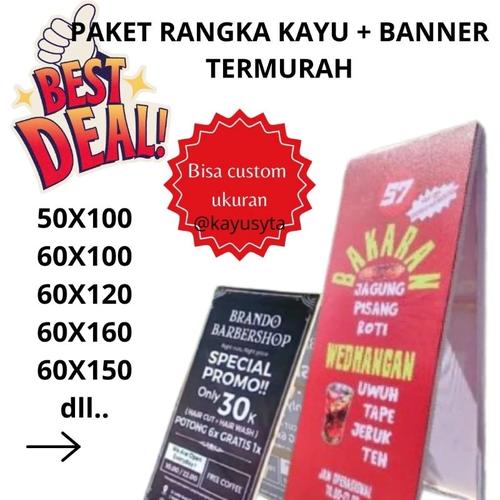 Jual RANGKA BANNER KAYU + BANNER 2 SISI - Kab. Bogor - KAYUSYTA | Tokopedia