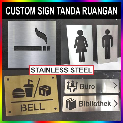 Jual Custom Signage Board Tanda Nama Ruangan Stainless Steel Mewah ...