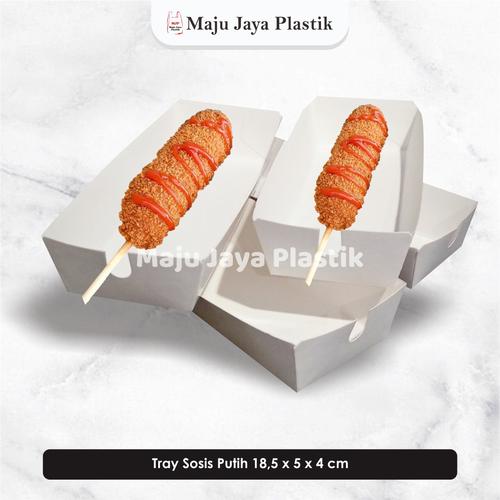 Jual Wadah Kertas Paper Tray Sosis Corndog Sate Kraft Ivory - TraySosis ...
