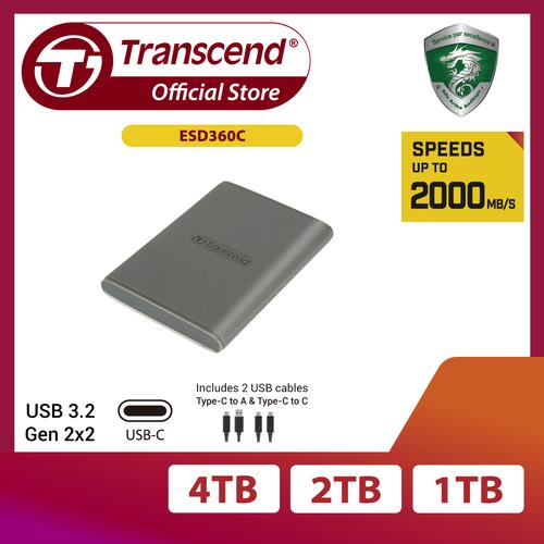 Promo Transcend ESD360C External SSD USB 3.2 Gen 2x2 (USB 20Gbps) - 2TB ...
