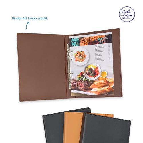 Jual Buku Menu Kulit Restoran/Cafe/Hotel - Model Ring binder A4 lubang ...