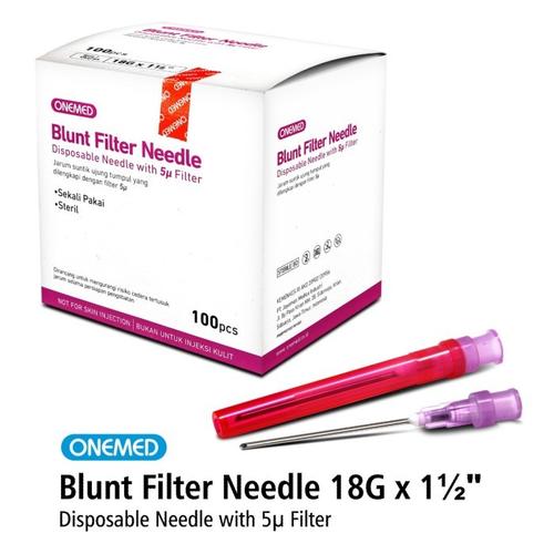 Jual ONEMED Jarum Safety Ambil Obat Injeksi Dengan Filter BFN Box Isi ...
