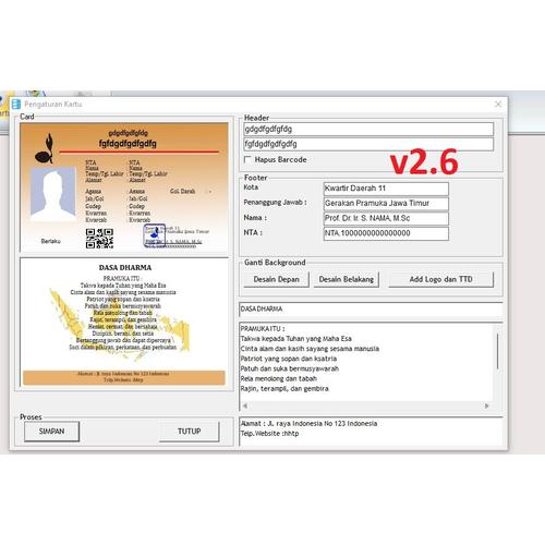 Jual Software Aplikasi KTA Pramuka versi Terbaru atau old - versi 1.2 - Jakarta Pusat - Software ...