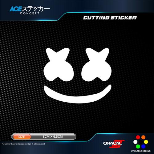 Jual Sticker Cutting Decal Marshmello Stiker Mobil Motor Laptop - Putih ...