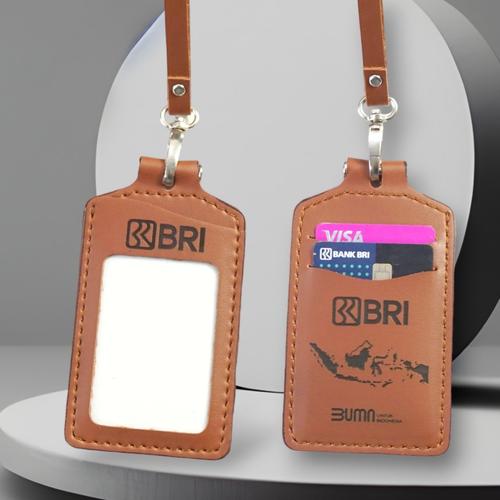 Jual Tempat Id Card Name Tag Kulit Logo Bank Bri Id Card Bri Card ...