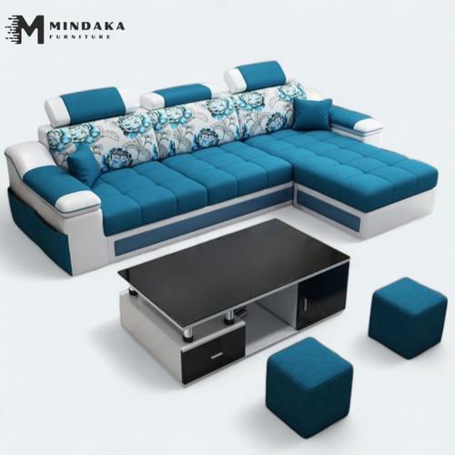 Jual Sofa L Ruang Tamu Minimalis + Meja HPL dan Kursi Puff - Kab. Tegal ...