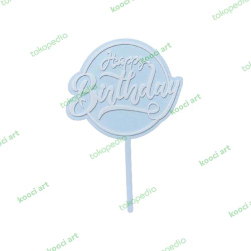Jual Cake topper acrylic happy birthday/topper kue ultah/hiasan kue ...
