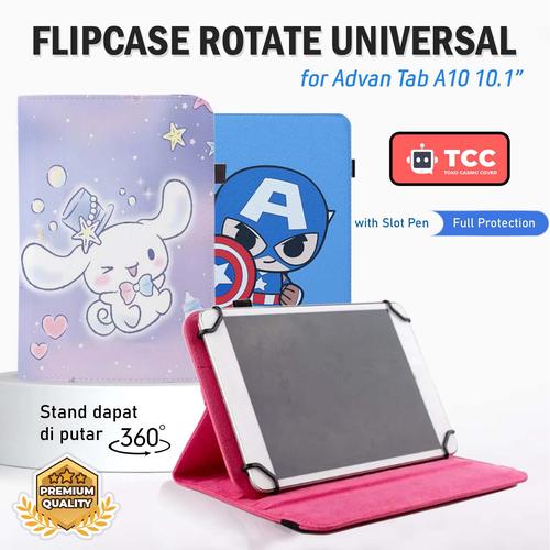 Jual Advan Tab A10 10.1 inch 2024 Rotate Case Universal Flipcase Sarung ...