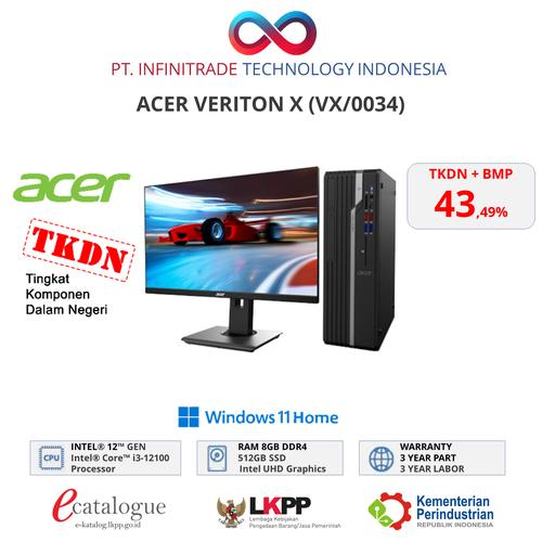 Jual TKDN PC DESKTOP ACER VERITON X (VX/0034) i3-12100 8GB 512GB INTEL WINDOWS 11 + MONITOR 21.5 ...