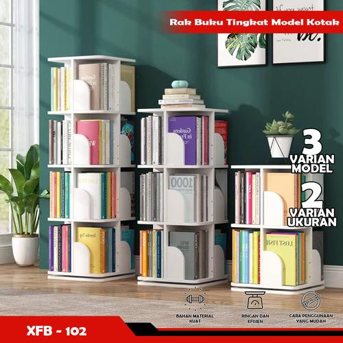 Jual Rak Buku Berputar Multi-lapis Buku Rumah Tangga Kapasitas Besar ...