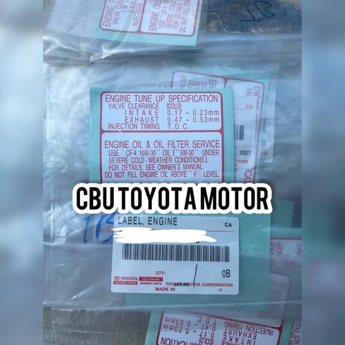 Jual STICKER STIKER LABEL PENUNJUK SERVICE OLI LAND CRUISER 100 VX100 ...