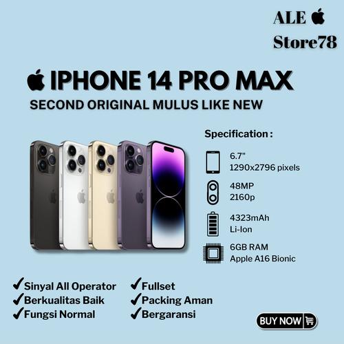 Jual iPhone 14 Pro Max 128GB 256GB 512GB 1TB Second Original Mulus ...