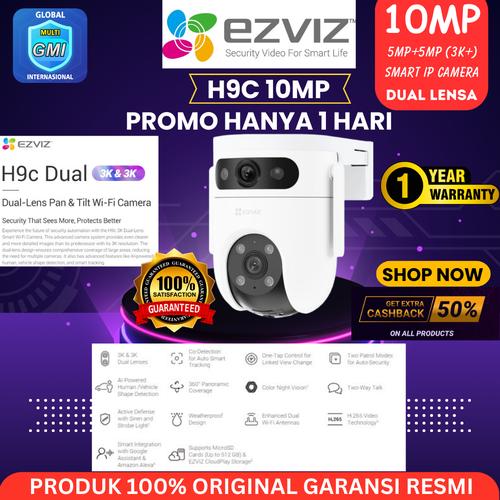 Promo EZVIZ H9C 10MP 5MP+5MP SMART IP CAMERA DUAL LENSA SMART WIFI PAN ...