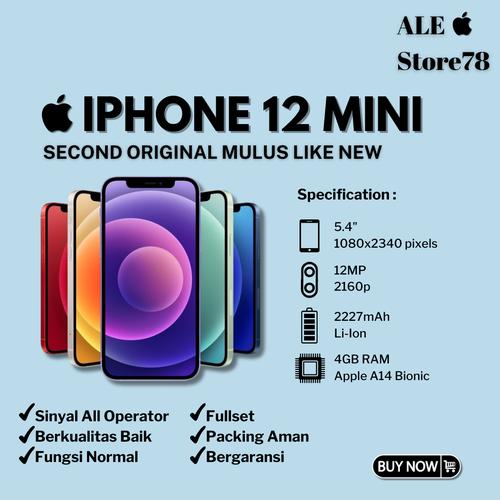 Jual iPhone 12 Mini 64GB/128GB/256GB Second Mulus Original - Blue, 12 Mini 64gb - Jakarta Barat ...