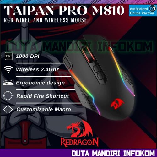 Jual Redragon TAIPAN PRO M810 PRO - RGB Wireless 2.4Ghz Gaming Mouse I ...