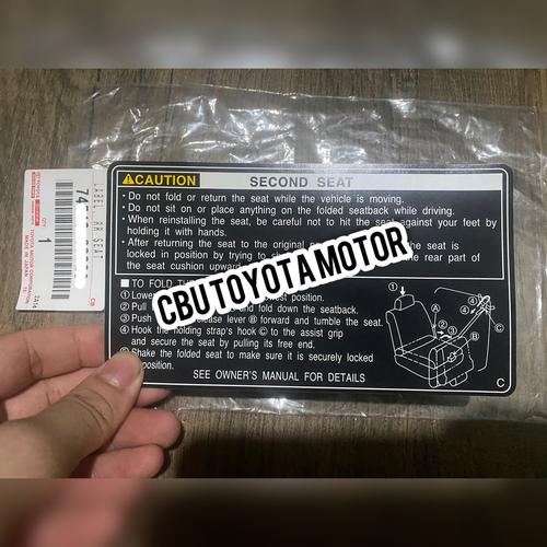 Jual STICKER STIKER LABEL SECOND SEAT CARA LIPAT BANGKU JOK BELAKANG ...