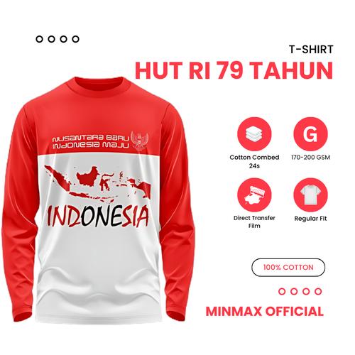 Jual MINMAX Kaos HUT RI 79 Tahun Kemerdekaan 17 Agustus Tangan Panjang ...