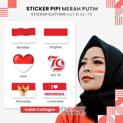 Jual Stiker Pipi HUT RI Bendera Merah Putih / Sticker Pipi Kemerdekaan ...
