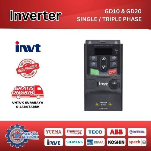 Jual Inverter INVT GD20 1 Phase 0,75KW/ 220V 4,2A GD20-0R7G-S2 Goodrive ...
