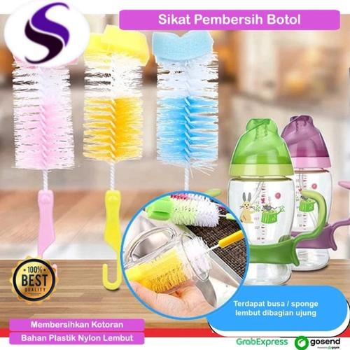 Jual Sikat Cuci Botol Bayi 2In 1 Panjang Spons Pembersih Celah Tumbler ...