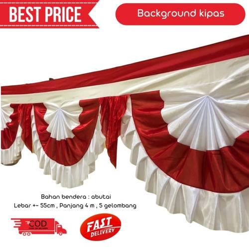 Jual Bendera Indonesia Background model bunga 5 meter/ Hiasan Ruangan ...
