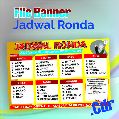 Jual File Corel | Banner Jadwal Ronda Malam - Kab. Tasikmalaya - Prc ...