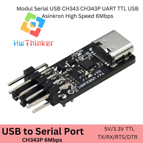 Jual Modul Serial USB CH343 CH343P UART TTL USB Asinkron High Speed 6Mbps DTR RTS Type-C - Kota ...