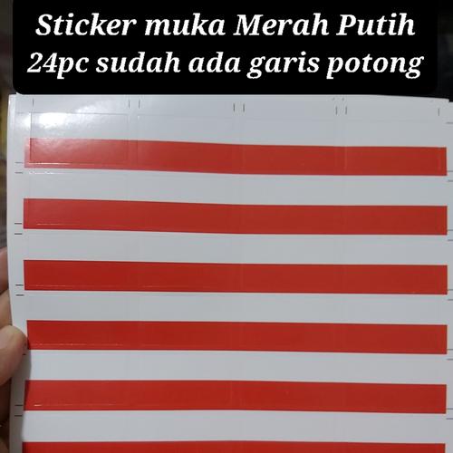 Jual Sticker Stiker Muka Pipi Merah Putih Bendera 1 lembar - polos ...