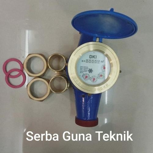 Jual Meteran Air 1,5" inch DKI Flowmeter Flow Water Meter Drat DN 40mm ...