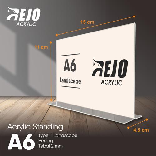 Jual Acrylic Display Standing A6 Tent Card Horizontal akrilik meja ...