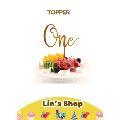 Jual Cake Topper Acrylic One Gold/ Cake Topper ONE/ Cake Topper - Kota ...
