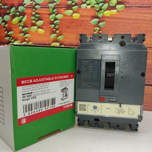 Jual MCCB Breaker adjustable VORGE VRS100F 3P 100A 80A 63A 50A 3Pole 3Phase setara CVS100F 3 P 3 ...