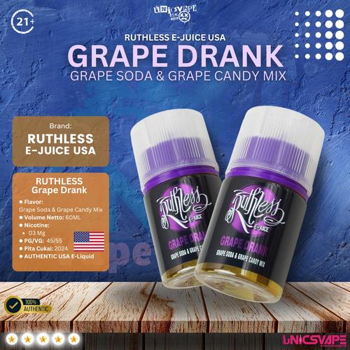 Promo RUTHLESS LOADED GRAPE DRANK 60ML Grapes Soda and Grappe Candy Mix nic 3Mg by RUTLHLES E ...